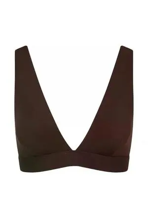 Bondi Born Plunge-neck Bikini Top - Brown
