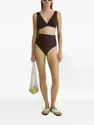 Bondi Born Plunge-neck Bikini Top - Brown