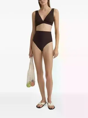 Bondi Born Plunge-neck Bikini Top - Brown
