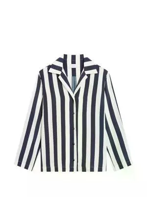 Bondi Born Silk Stripe Relaxed Fit Blouse - Blue