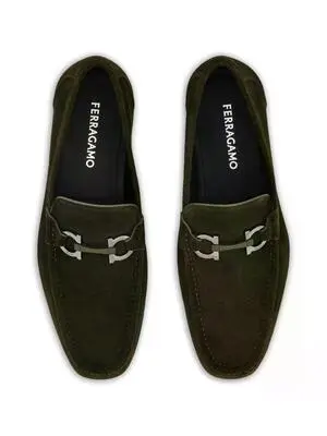 FERRAGAMO Gancini Ornament Suede Loafers