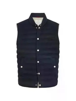 Brunello Cucinelli Lightweight Cashmere Flannel Down Vest