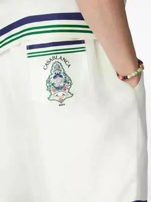 Casablanca Hotel Emblem Silk Shorts