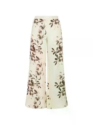 HEVRON Capri Floral-print Trousers - Neutrals