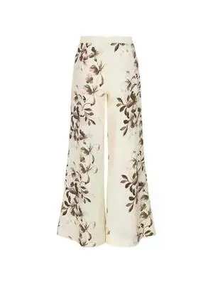 HEVRON Capri Floral-print Trousers - Neutrals