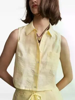 HEVRON Katja Plaid-pattern Sleeveless Shirt