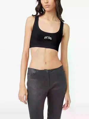 Gcds Ribbed Scoop Neck Cropped Sleeveless Top