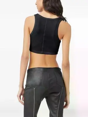 Gcds Ribbed Scoop Neck Cropped Sleeveless Top
