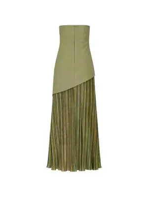BAOBAB Carla Strapless Pleated Maxi Dress - Green