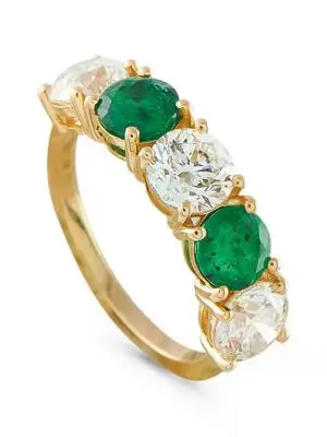 LB EXCLUSIVE 18k Yellow Diamond And Emerald Five-stone Ring