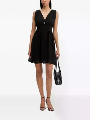 MORGAN Button-detail Ruched Mini Dress
