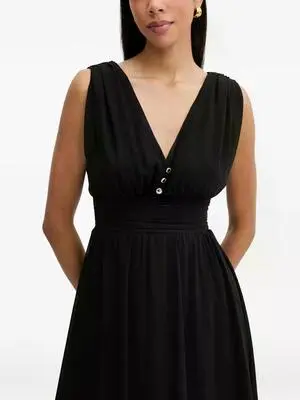 MORGAN Button-detail Ruched Mini Dress