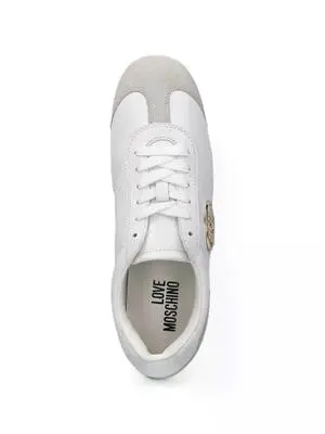 Moschino Logo Plaque Suede Panel Sneakers
