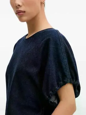 Rag & Bone Laura Drawstring-sleeve Denim Top
