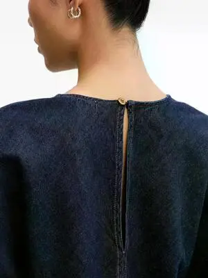 Rag & Bone Laura Drawstring-sleeve Denim Top