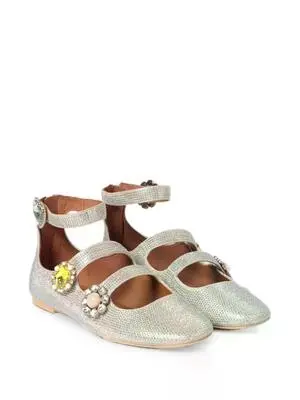 Kurt Geiger Embellished Multi-strap Ballet Flats