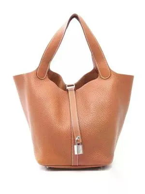 Hermès Clemence Picotin Lock 22 Handbag - Brown