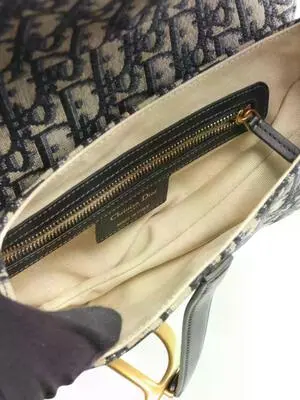 Dior Oblique Canvas Saddle Shoulder Bag - Blue