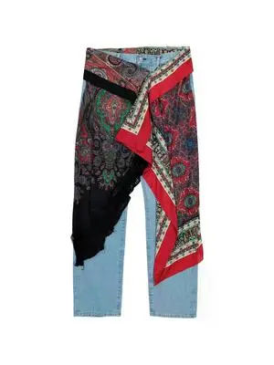 Junya Watanabe Paisley-print Bandana-panel Jeans
