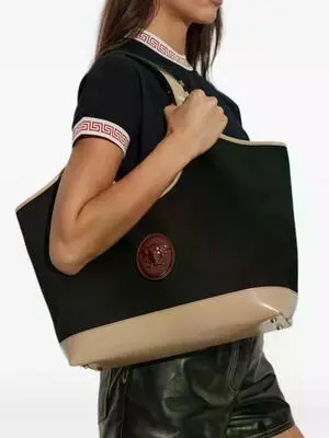 Versace Canvas Tote Bag - Black