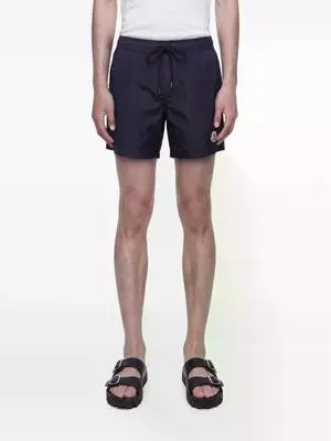 Moncler Logo Patch Drawstring Swim Shorts