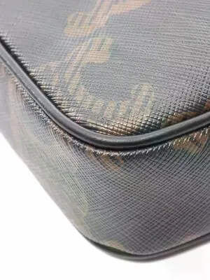Celine Triomphe Coated Canvas Messenger Bag Crossbody Bag - Black