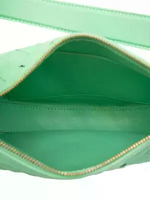 Bottega Veneta Mini Leather Intrecciato Sunrise Hobo Shoulder Bag - Green