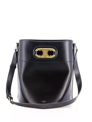 Celine Maillon Triomphe Leather Medium Bucket Bag