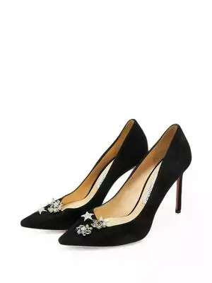 JIMMY CHOO Jasmine Crystal Embellished Suede Pumps