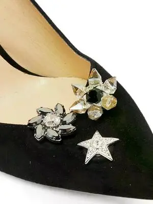 JIMMY CHOO Jasmine Crystal Embellished Suede Pumps