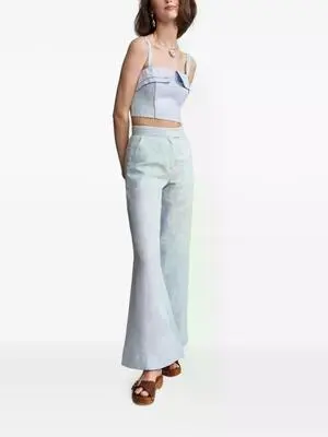 HEVRON Capri High-waisted Flared Trousers