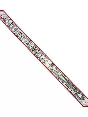LANCEL Paris A La Fenetre Printed Biface Headband - White