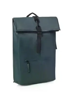 Rains Rolltop Carabiner-fastening Backpack - Blue
