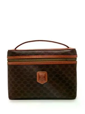 Celine Macadam Coated Canvas Vanity Bag - Brown