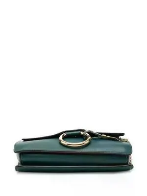 Chloé Faye Crossbody Bag In Suede And Calfskin - Green
