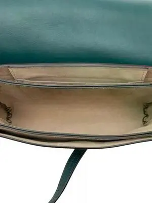 Chloé Faye Crossbody Bag In Suede And Calfskin - Green