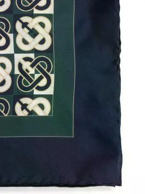 Casablanca Monogram-print Silk Scarf - Green