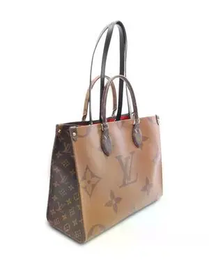LOUIS VUITTON Monogram Reverse Giant Onthego Mm Satchel - Brown