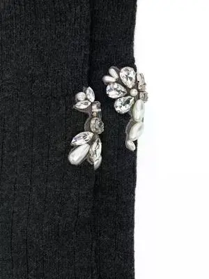 Simone Rocha Embellished Rose Knee Socks - Grey