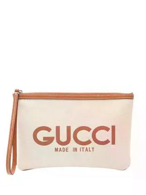 Gucci Canvas Logo Clutch Bag
