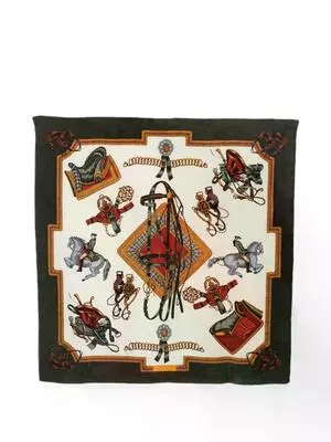 Vintage Equestrian-print Scarf - Neutrals