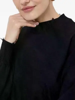 SILVIAN HEACH Mock Neck Distressed Detail Sweater