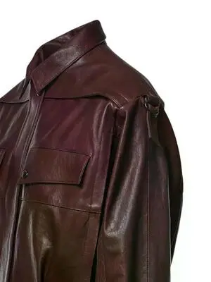 Magda Butrym Belted Panelled Leather Jacket