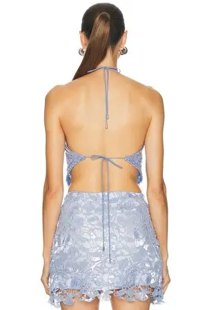 Retrofete Eaves Sequin Top In Blue