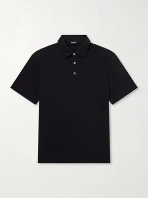 Zegna Cotton-jersey Polo Shirt - Black