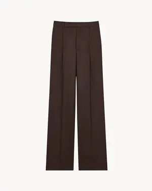 Saint Laurent Fluid Pants In Brushed Wool Flannel