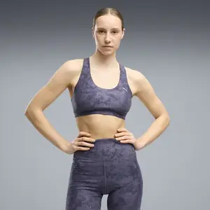 PUMA Cloudspun Printed Sports Bra - Gray