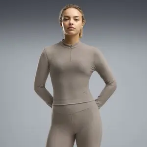 PUMA Cloudspun Ultra Soft Quarter-zip Training Top - Beige