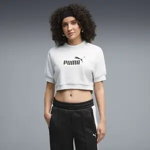 PUMA Elevated Essentials Cropped Sweatshirt - White