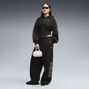 PUMA Street Glam Slouchy Bedazzled Pants - Black